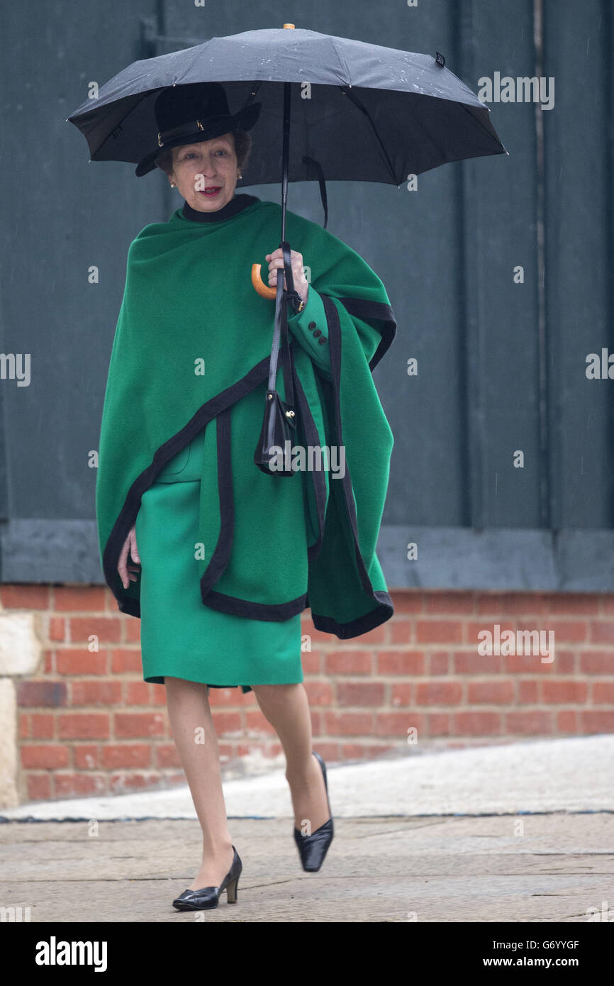 Princess Anne arrives at Windsor Castle in Berkshire for the Easter ...
