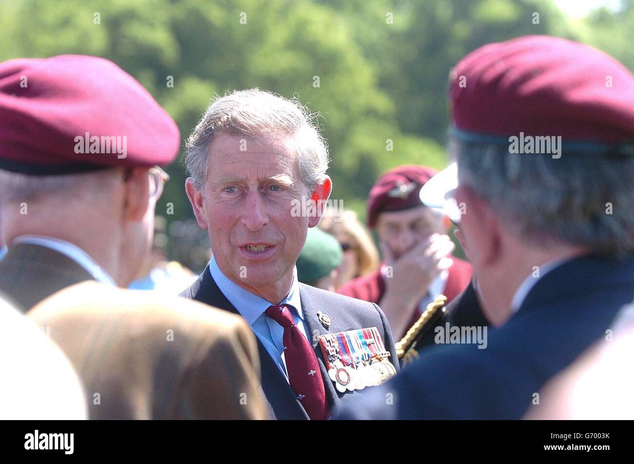 The Prince of Wales talks to Veteran Paras during the 1st. Battalion ...