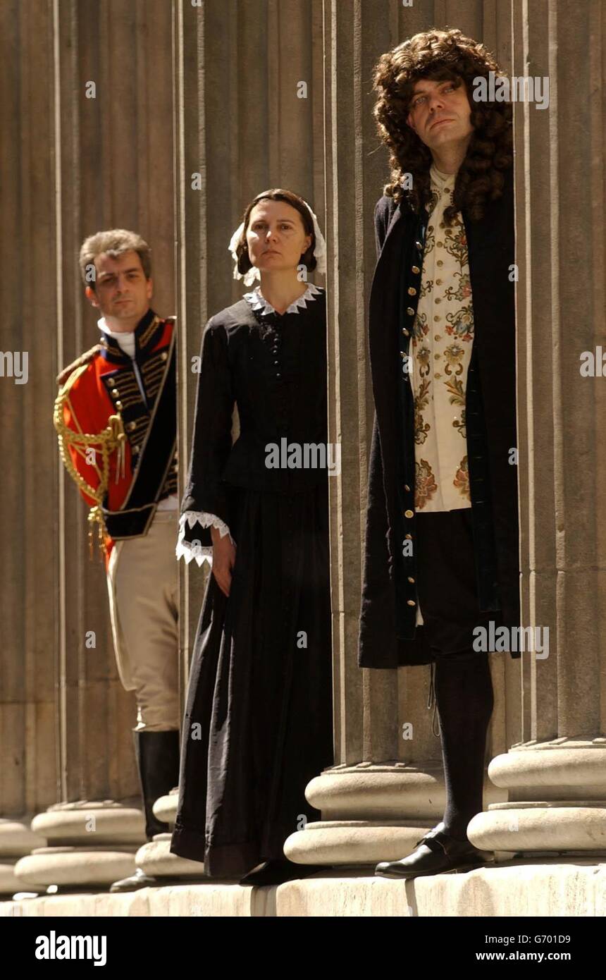 Actors playing (from left) the Duke of Wellington, Florence Nightingale ...