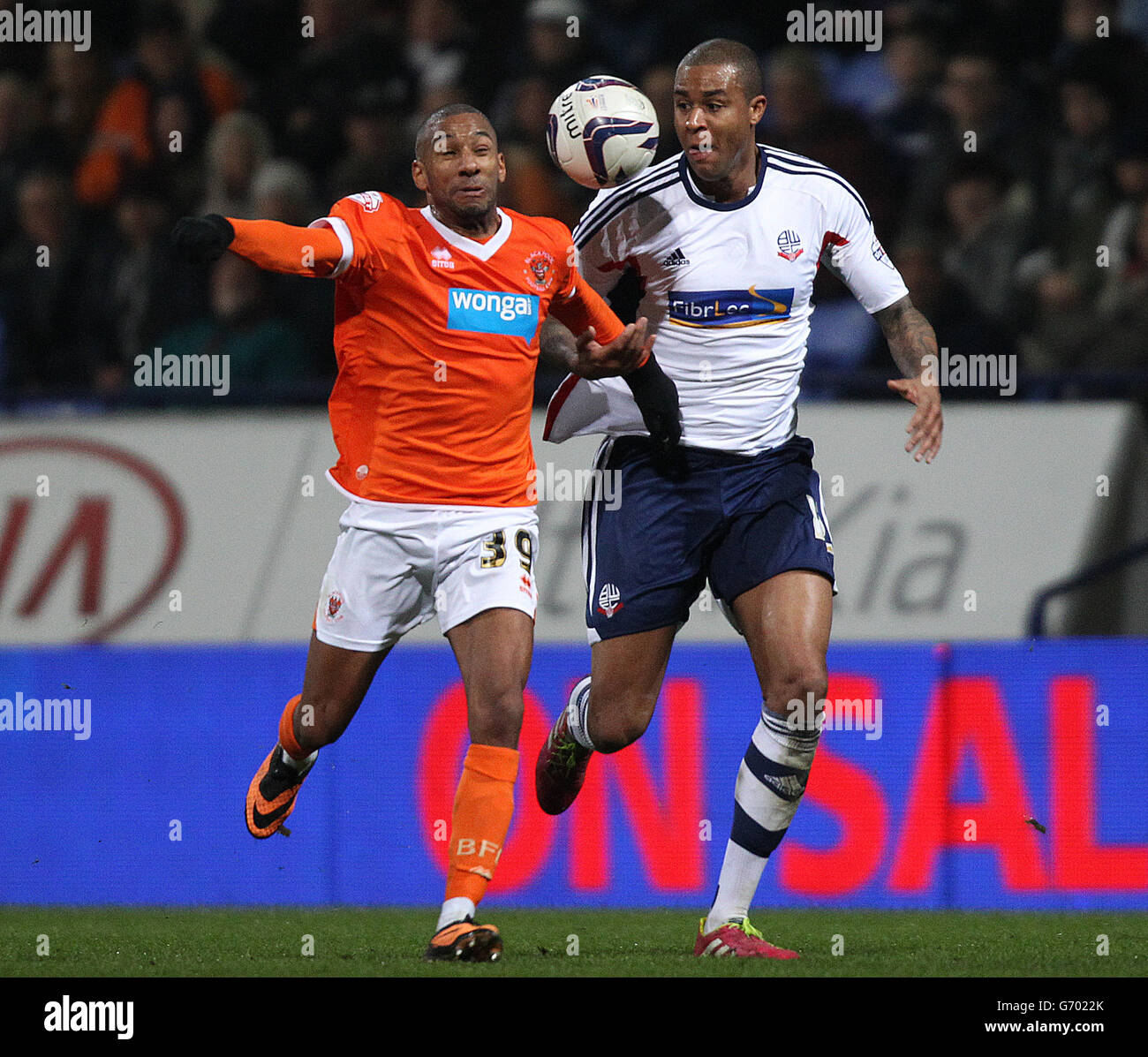 Bolton Wanderers' Zat Knight and Blackpool's Elliott Grandin Stock ...