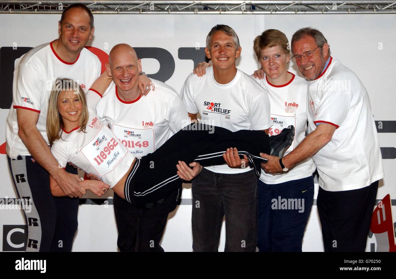 From left to right; Sir Steve Redgrave, Duncan Goodhew, Gary Lineker ...