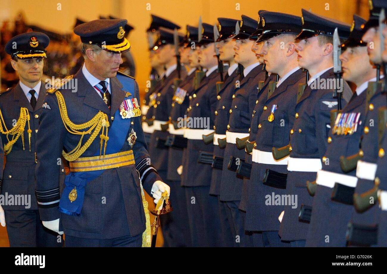 The Prince of Wales inspects members of 7 Squadron of the Royal Air ...