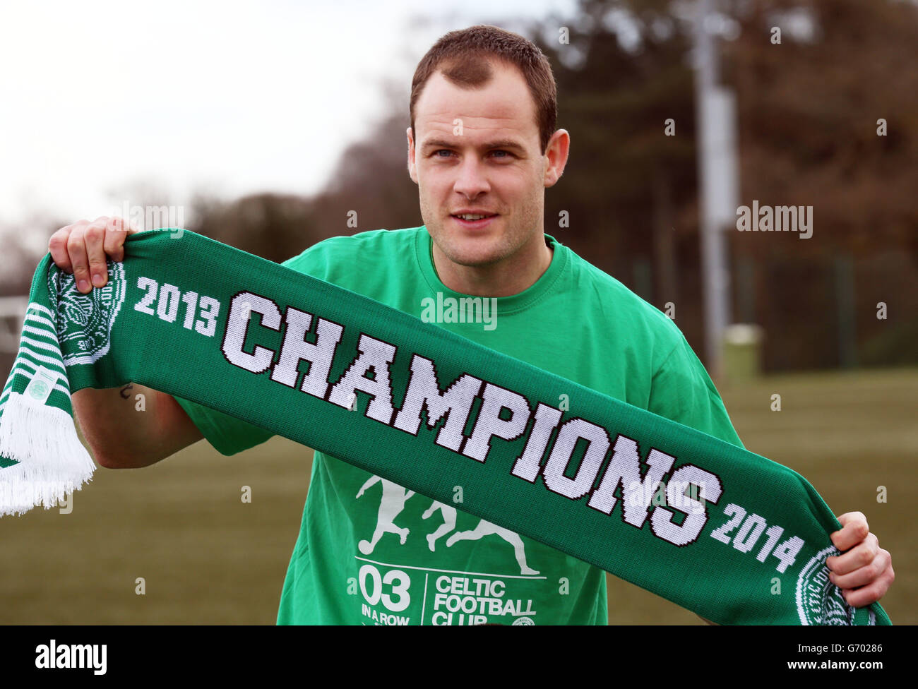 Celtic's Anthony Stokes during a photocall to celebrate Celtic ...
