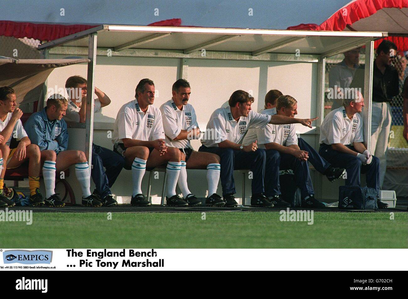 England's manager Glenn Hoddle gestures from the bench Stock Photo - Alamy