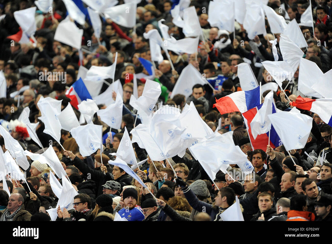 French fans show their support in the stands hi-res stock photography ...