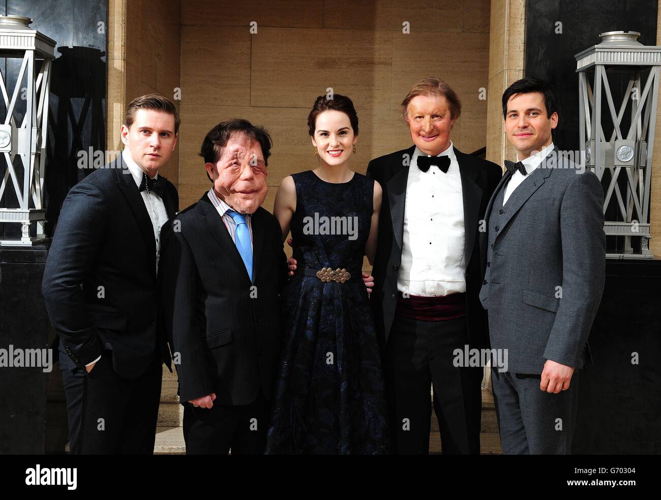 (Left - right) Allen Leech, Adam Pearson, Michelle Dockery, James ...