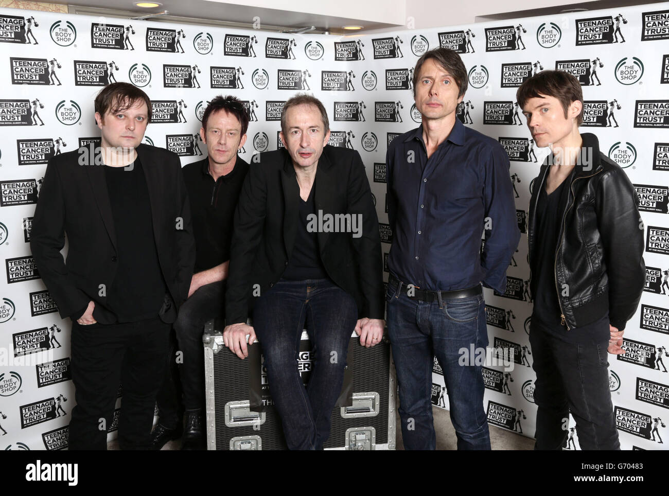 (L-R) Richard Oakes, Simon Gilbert, Mat Osman, Brett Anderson and Neil ...
