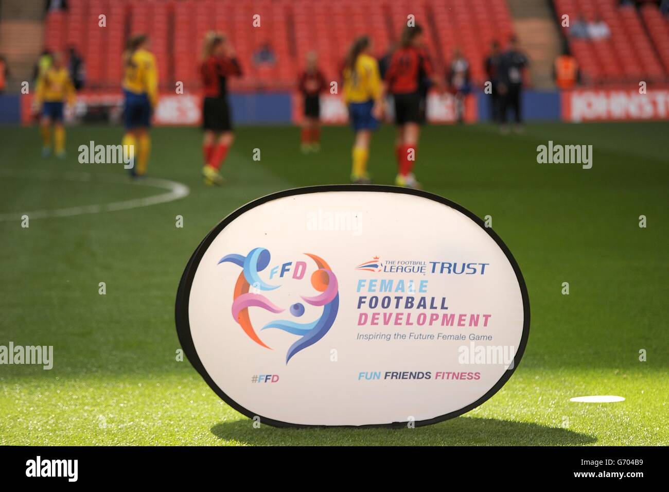 Football League Female Football Development signage during the Girl's ...