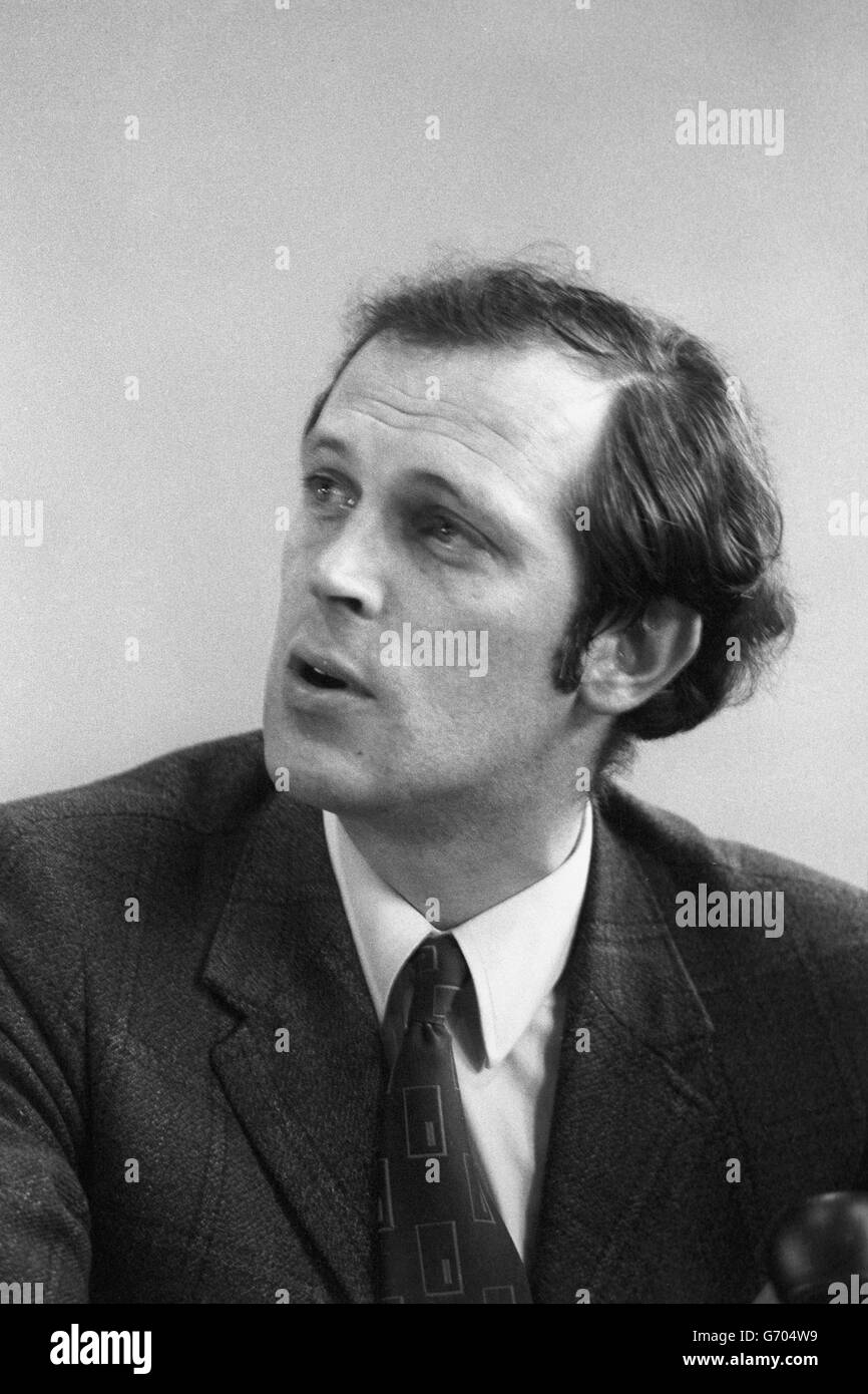 Paddy Kennedy, Stormont MP, at a Press conference held in a school ...