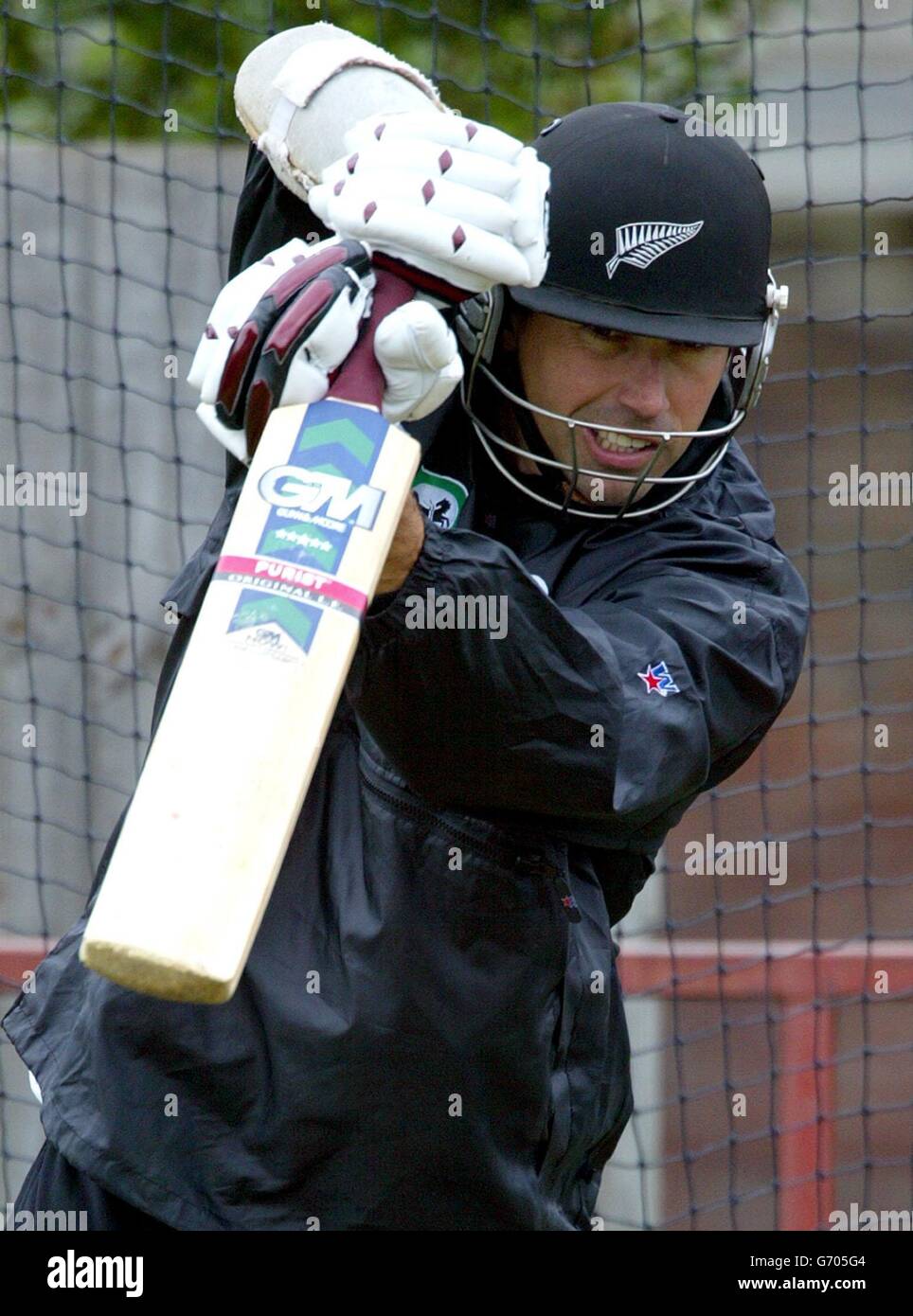 New zealand cricket captain stephen fleming trains hi-res stock ...