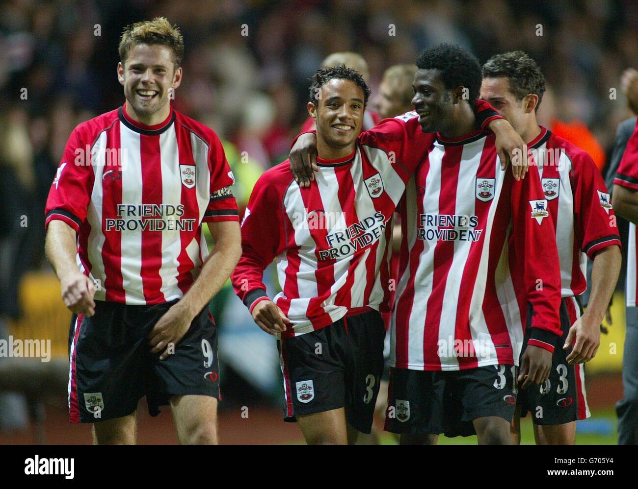 Southampton players from left James Beattie, Leandre Griffit and Yoan ...