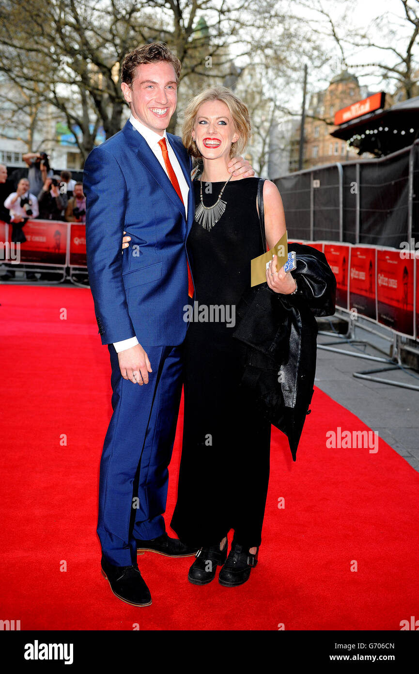 Rory Fleck-Byrne and his partner Grace Carter arrive for the premiere ...