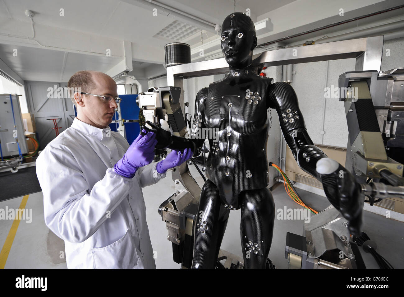 Mannequin to test chemical suits Stock Photo - Alamy