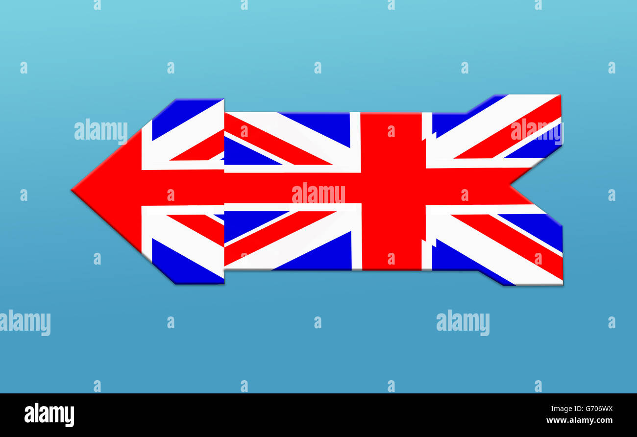 An Arrow in the Fashion of the Union Jack Stock Photo - Alamy