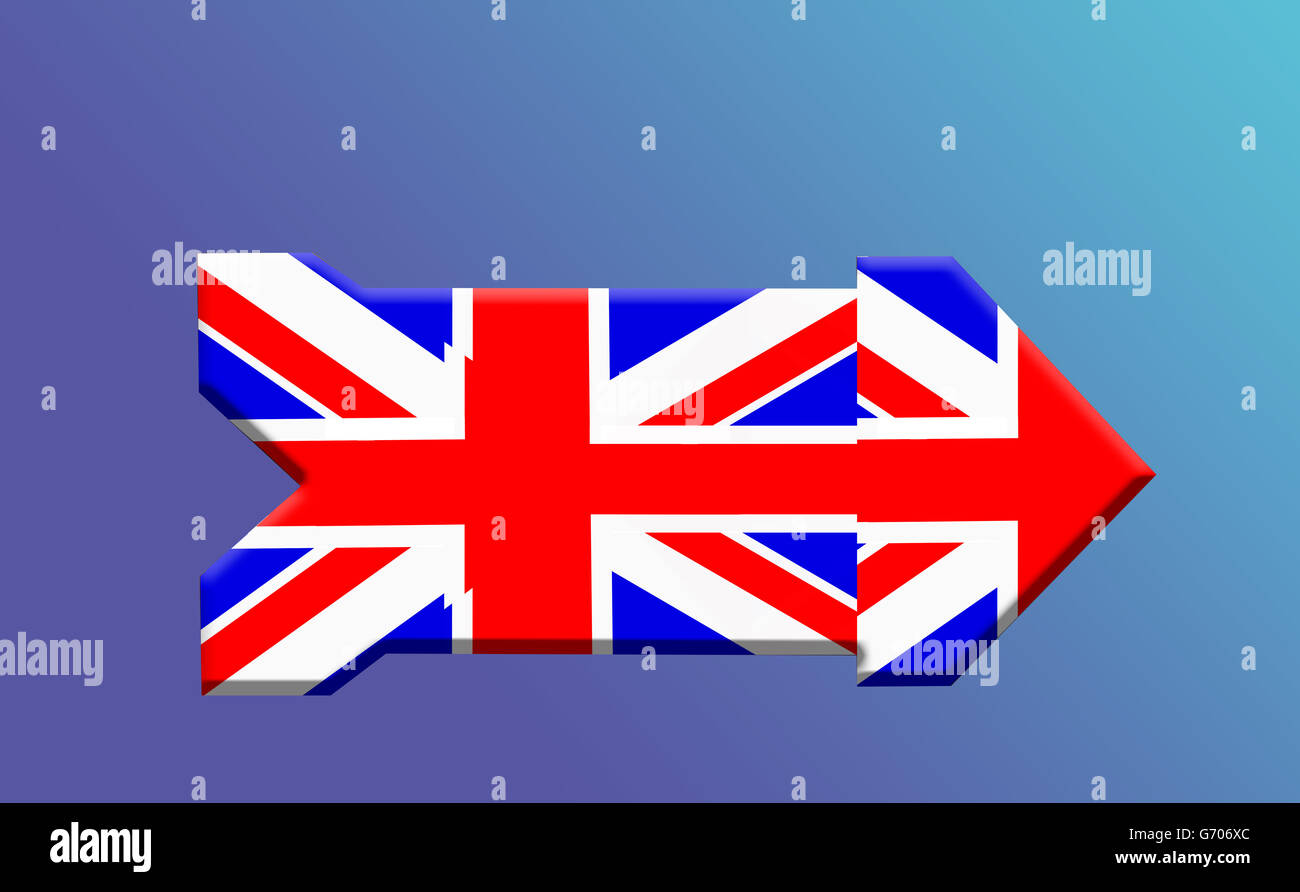 An Arrow in the Fashion of the Union Jack Stock Photo - Alamy