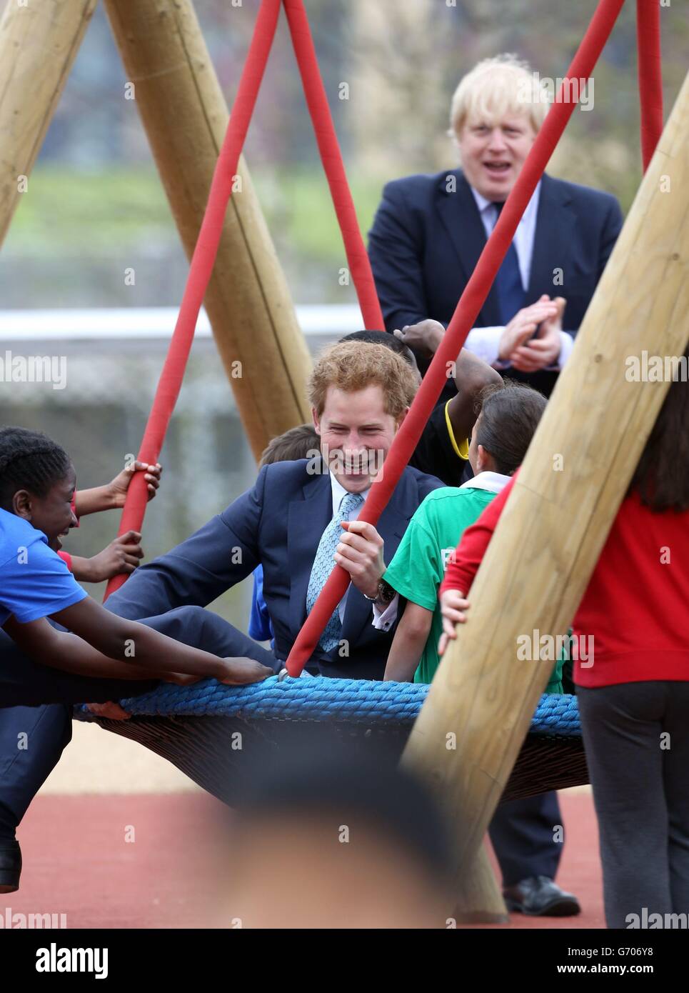 Harry and mayor visit Olympic Park Stock Photo - Alamy