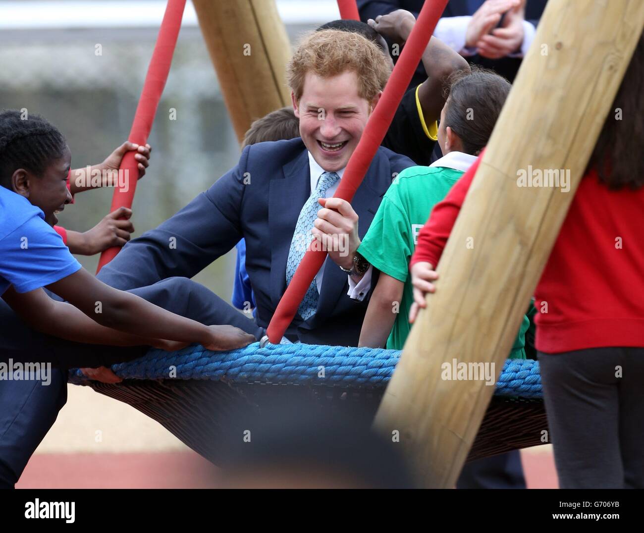 Harry and mayor visit Olympic Park Stock Photo - Alamy