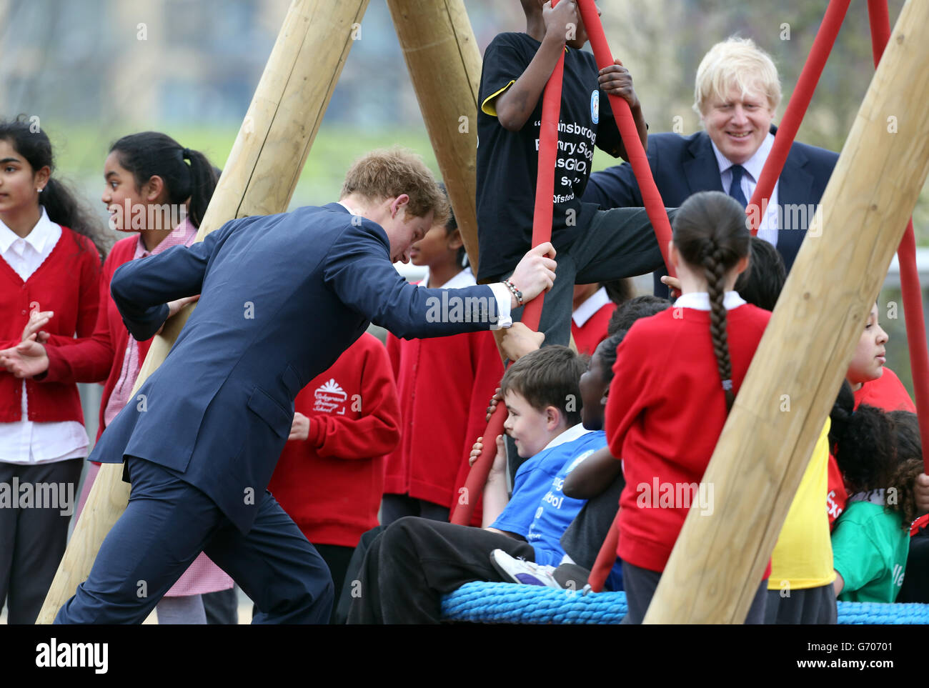 Harry and mayor visit Olympic Park Stock Photo - Alamy