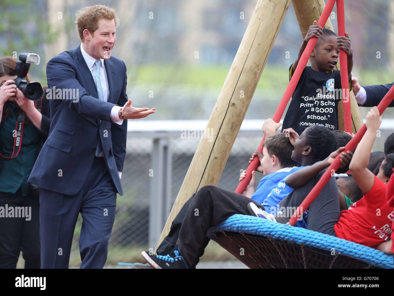 Harry and mayor visit Olympic Park Stock Photo - Alamy