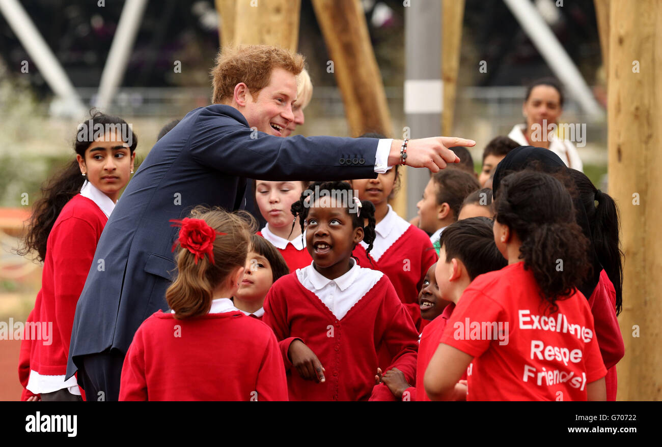 Harry and mayor visit Olympic Park Stock Photo - Alamy