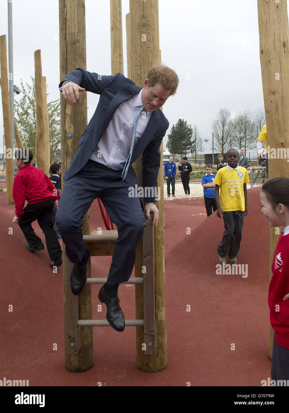 Harry and mayor visit Olympic Park Stock Photo - Alamy