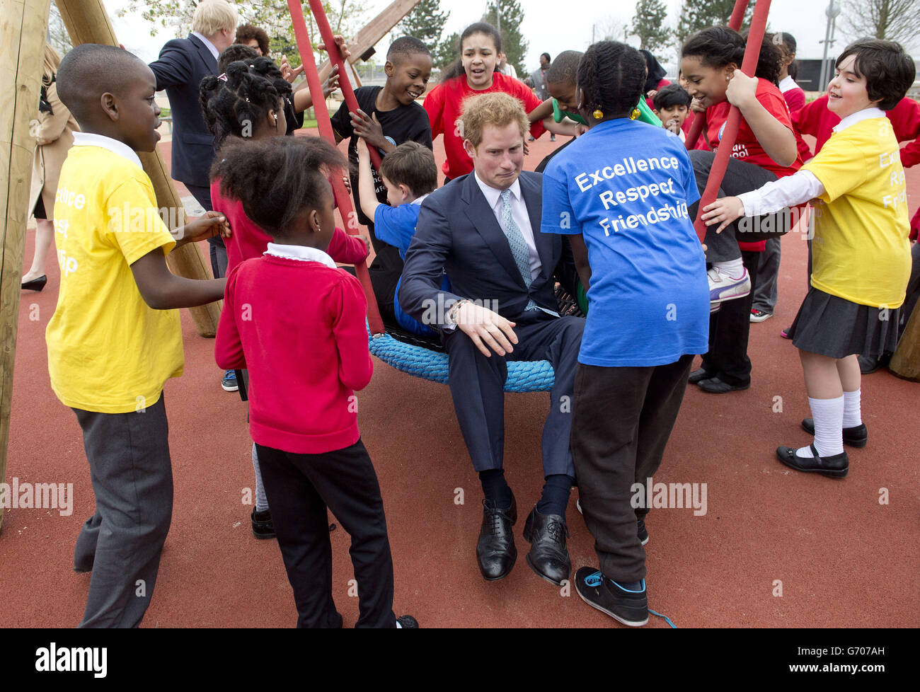 Harry and mayor visit Olympic Park Stock Photo - Alamy