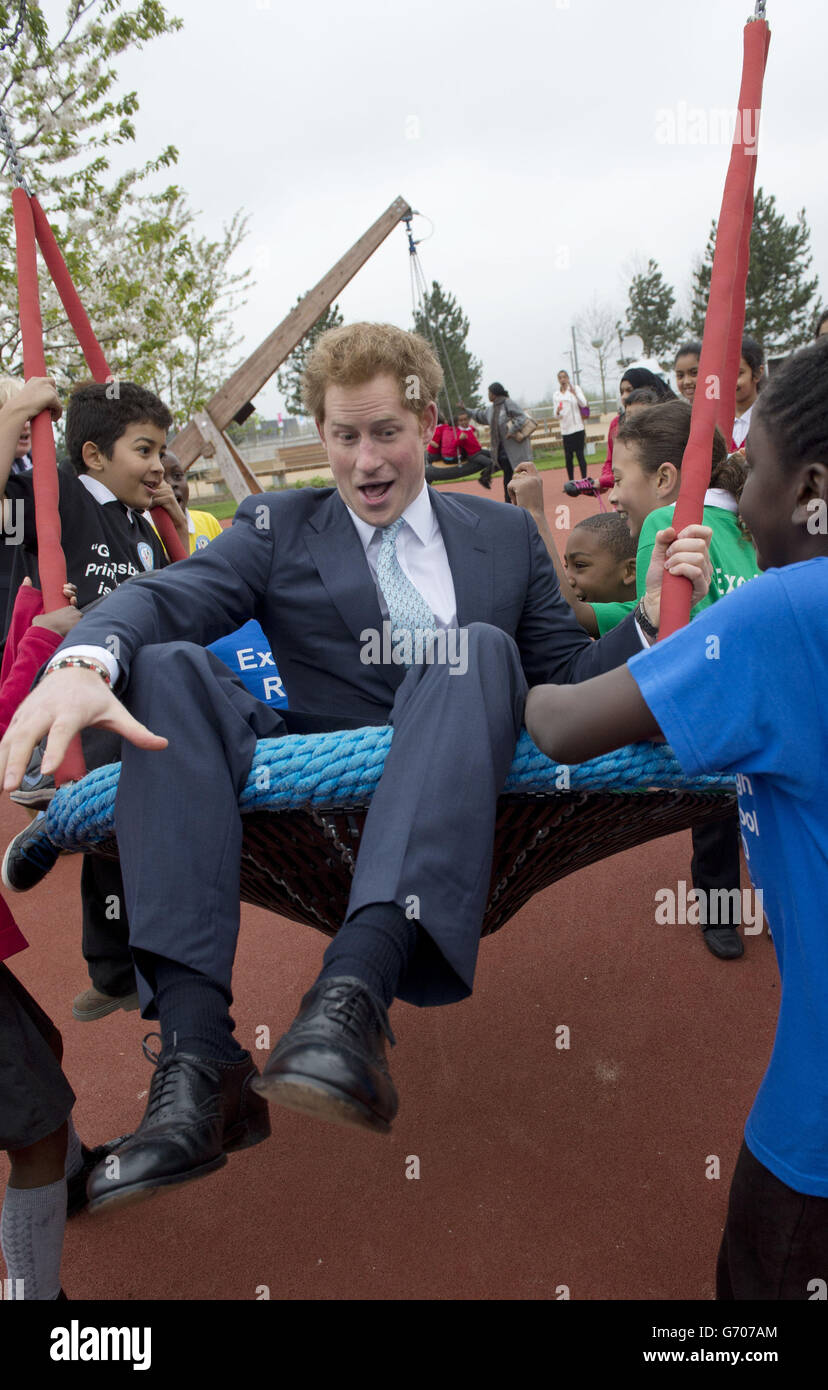 Harry and mayor visit Olympic Park Stock Photo - Alamy