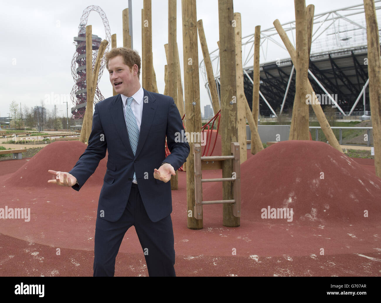Harry and mayor visit Olympic Park Stock Photo - Alamy