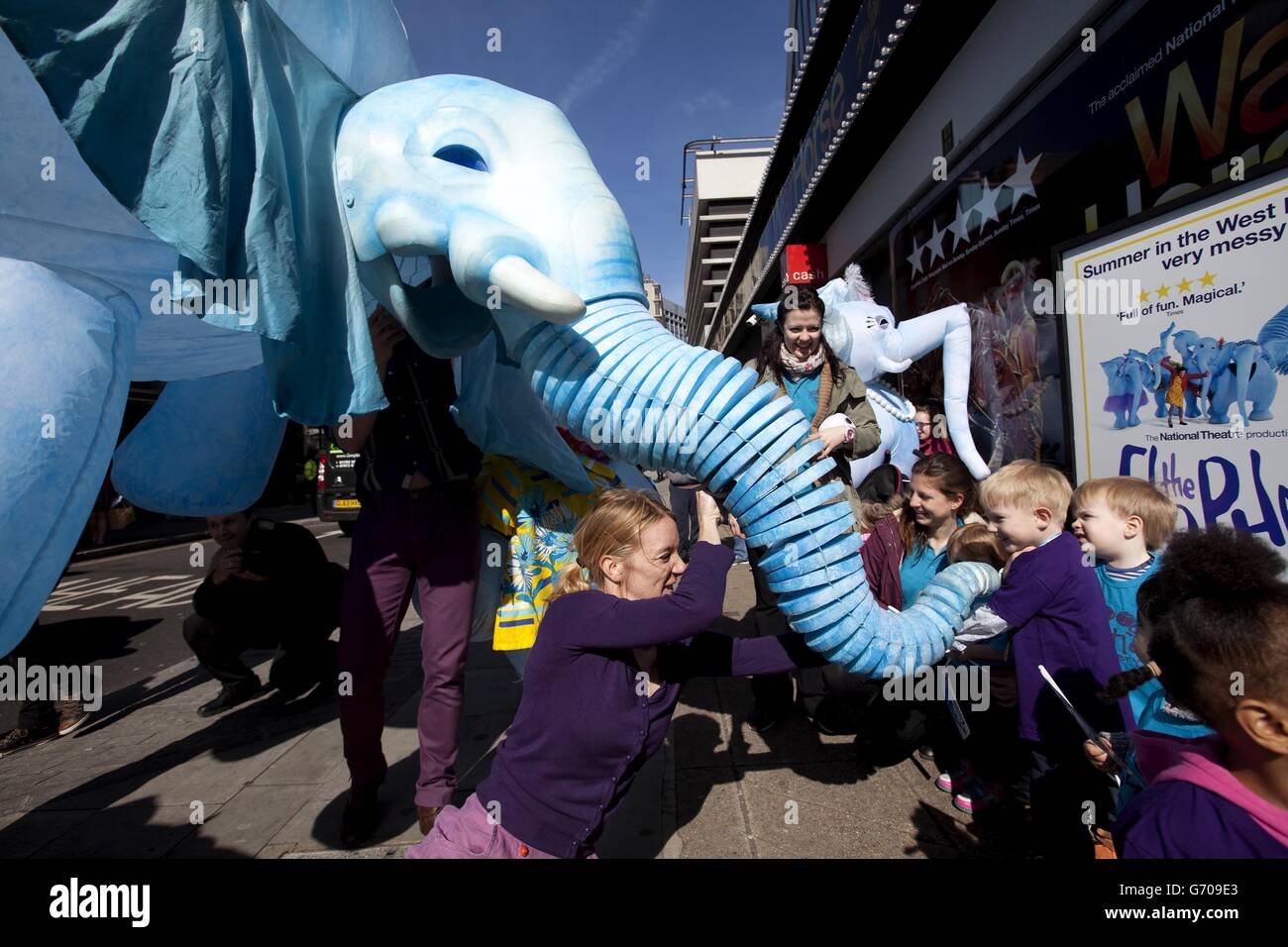 Elephantom moves theatres Stock Photo - Alamy