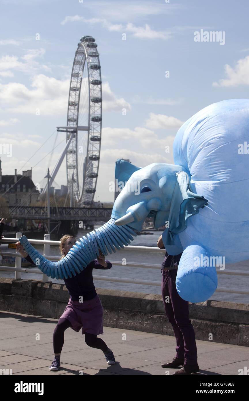 Elephantom moves theatres Stock Photo - Alamy