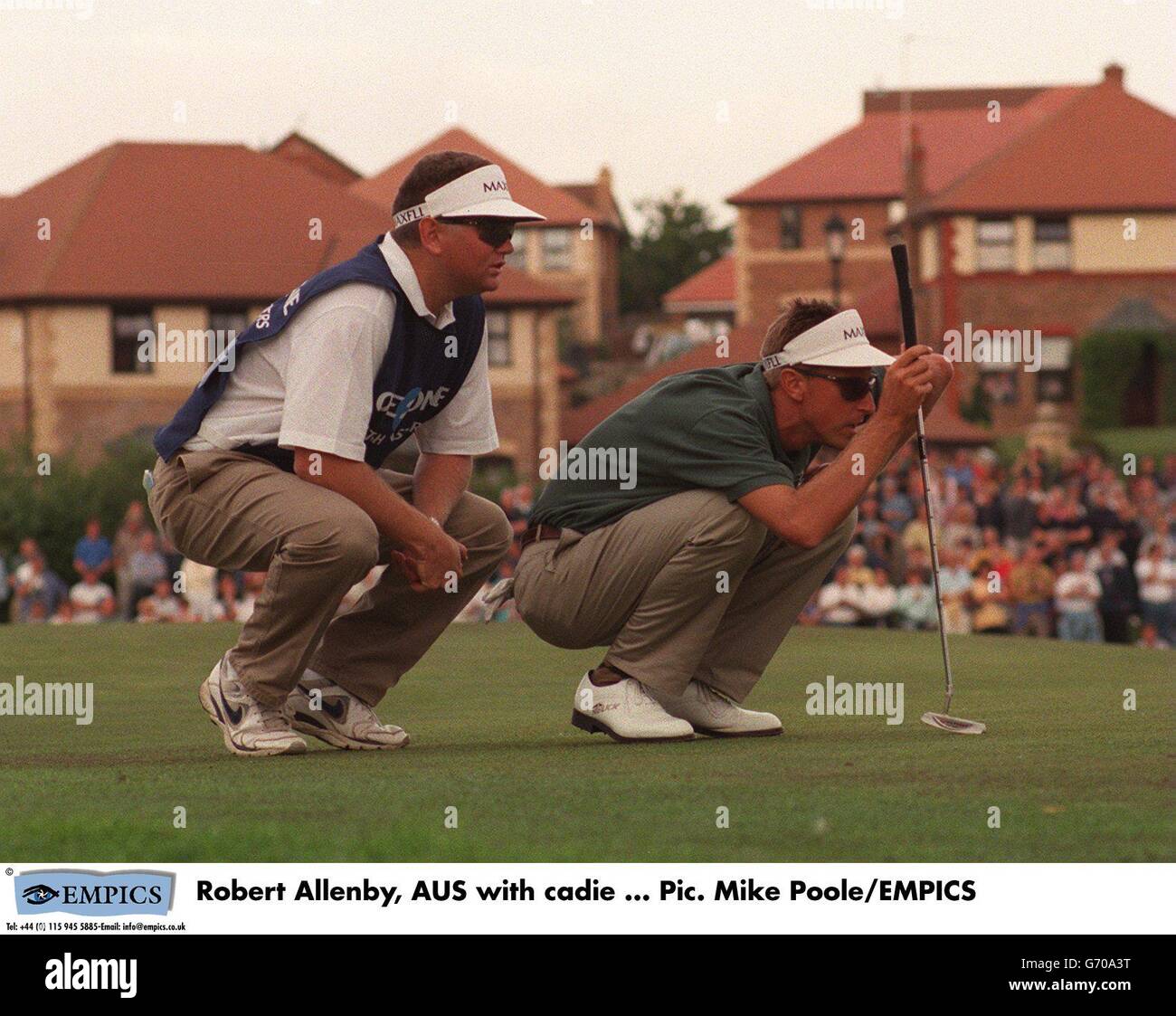 British Masters Golf. Robert Allenby, AUS with cadie Stock Photo - Alamy