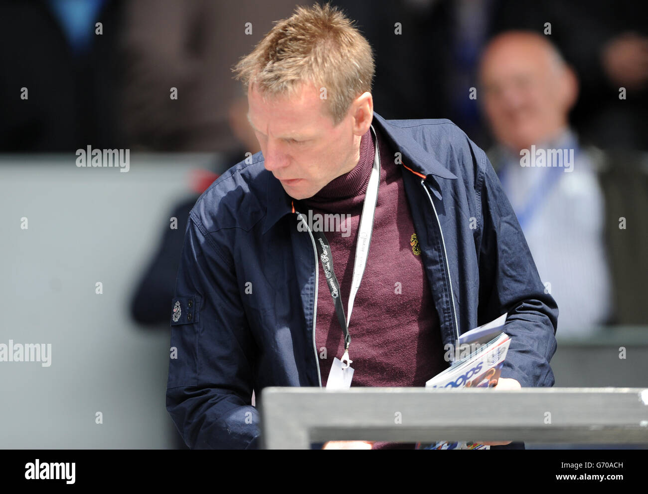 Nottingham forests new manager stuart pearce in the stands hi-res stock ...