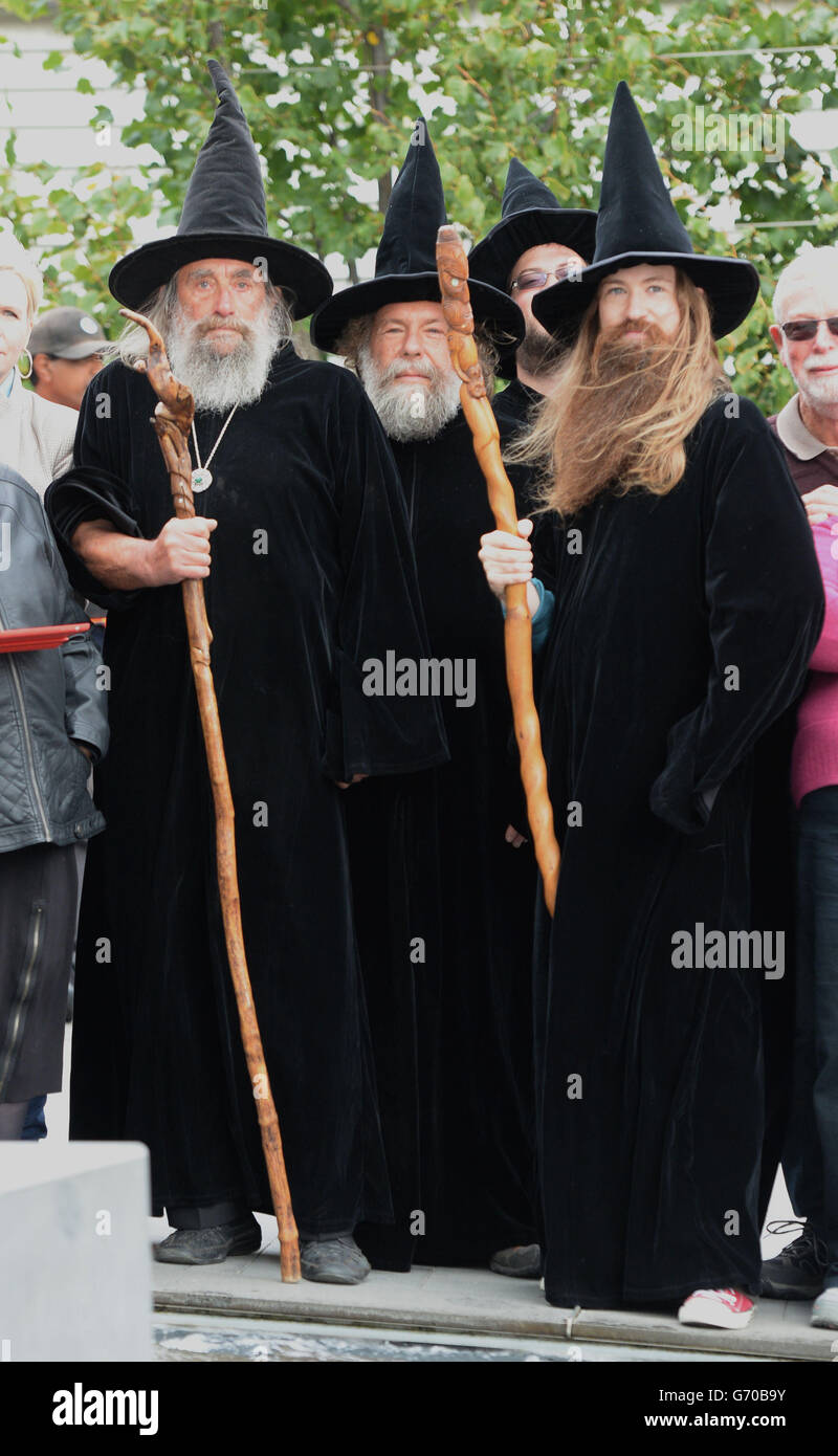 The Wizard of Christchurch and his apprentices look-on from the crowd ...
