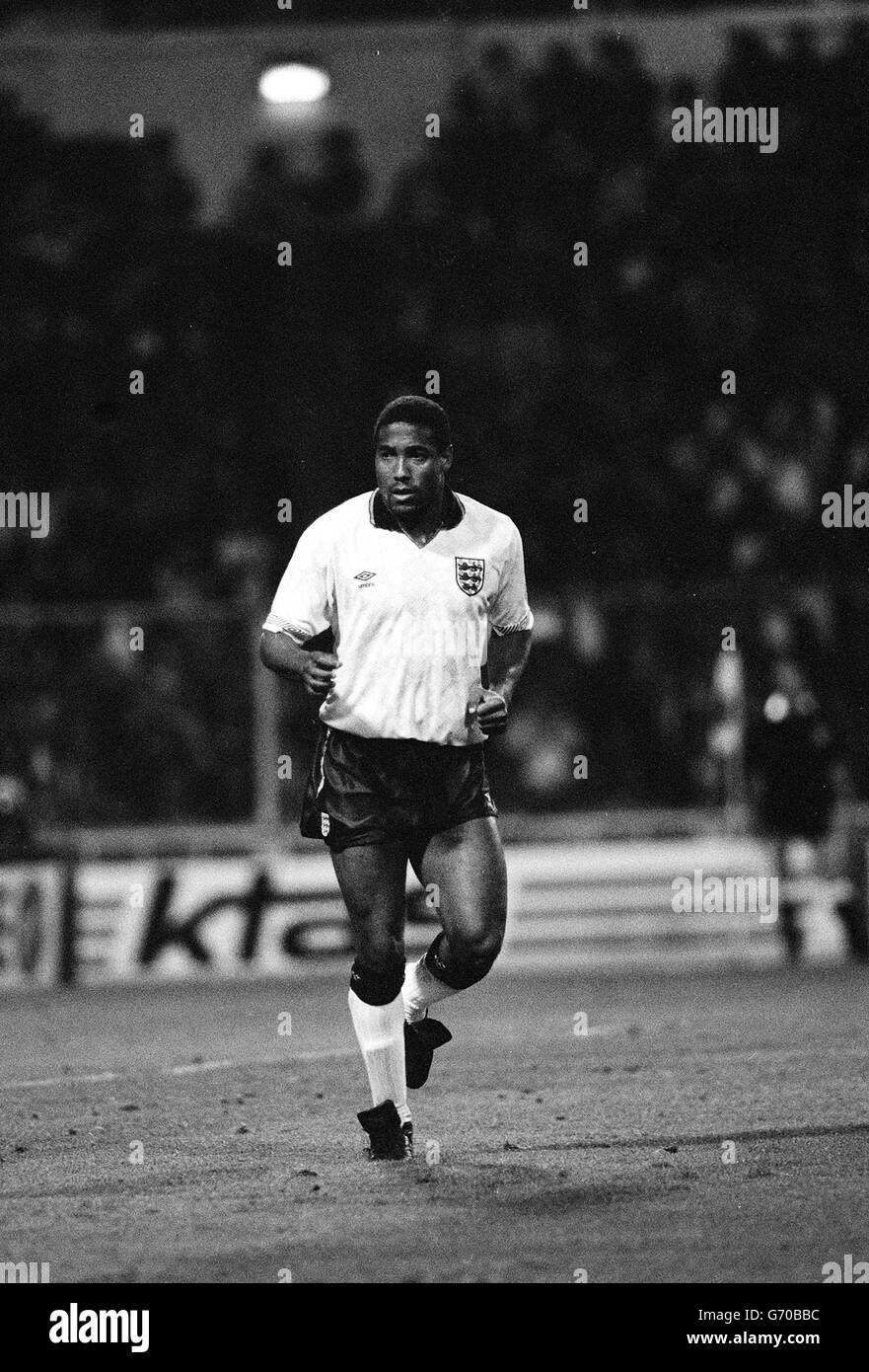 England winger John Barnes in action during the World Cup warm up match ...