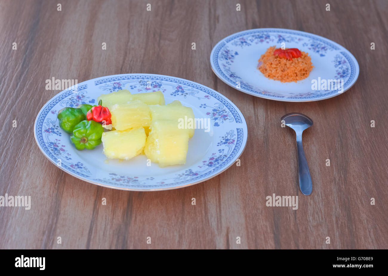Fresh Homemade Sri Lankan Cassava Or Manioc Stock Photo - Alamy