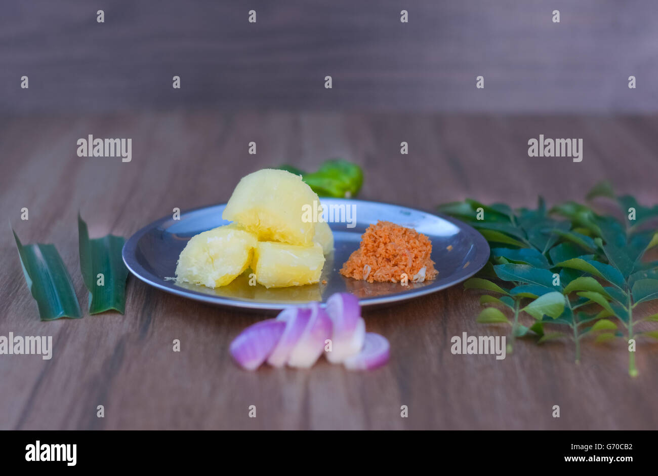 Fresh Homemade Sri Lankan Cassava Or Manioc Stock Photo - Alamy