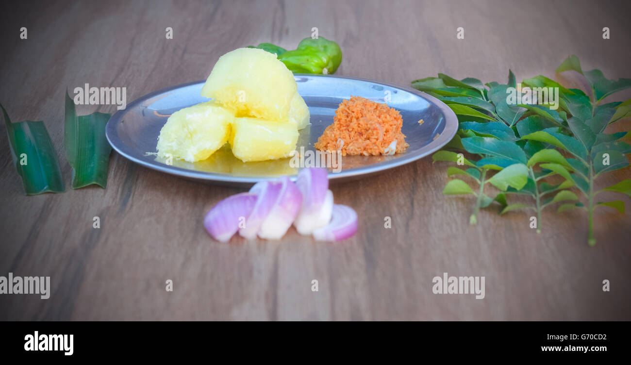 Fresh Homemade Sri Lankan Cassava Or Manioc Stock Photo - Alamy