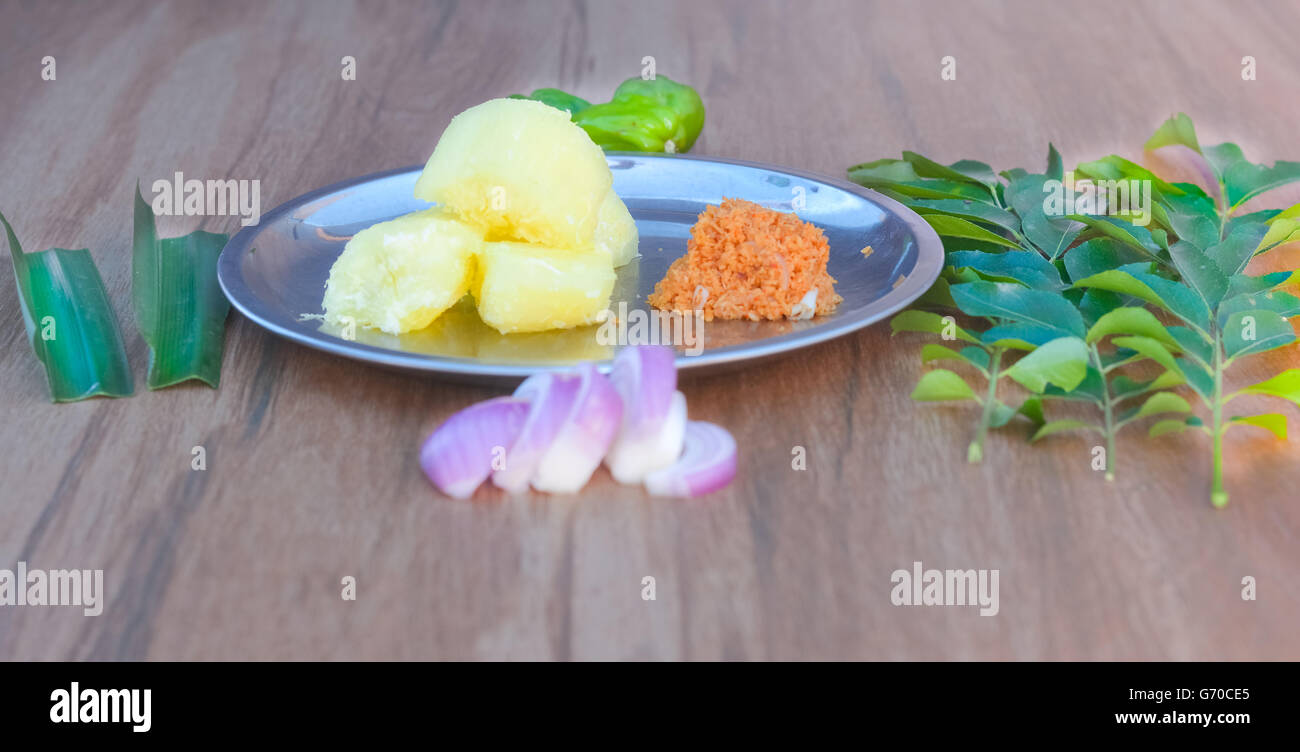 Fresh Homemade Sri Lankan Cassava Or Manioc Stock Photo - Alamy
