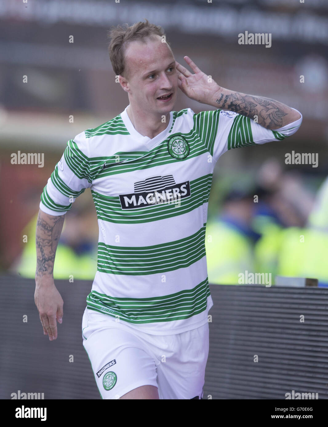 Celtic's Leigh Griffiths celebrates scoring during the Scottish ...