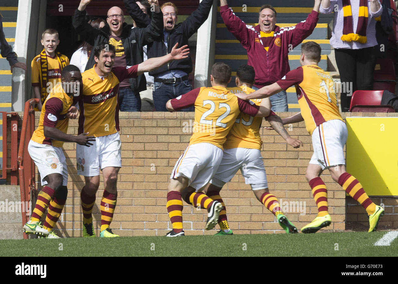 Motherwell's John Sutton celebrates scoring his sides third goal of the ...