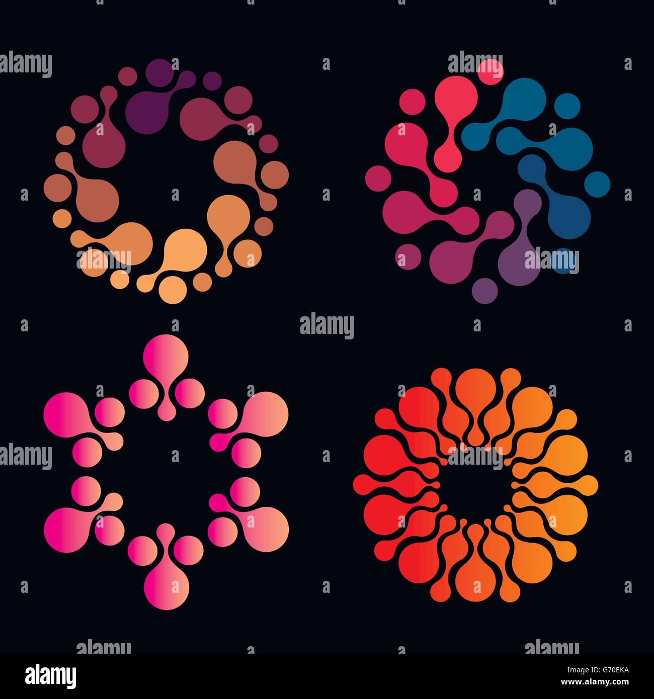 Vector isolated sun logo design template. Abstract dots symbol. Icon ...