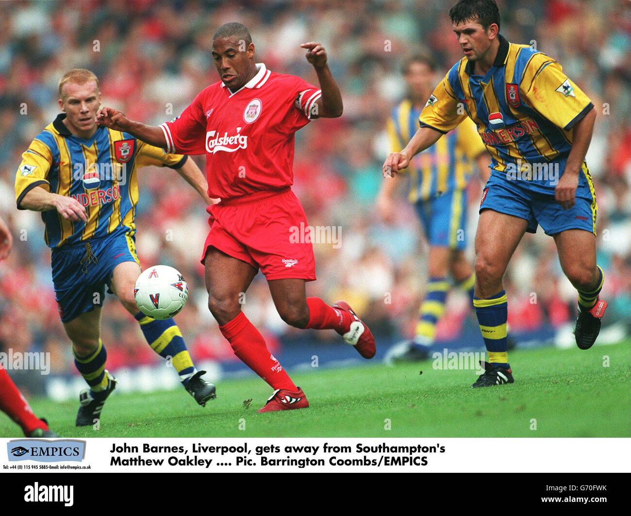 Gets away from southamptons robbie slater neil shipperley hi-res stock ...