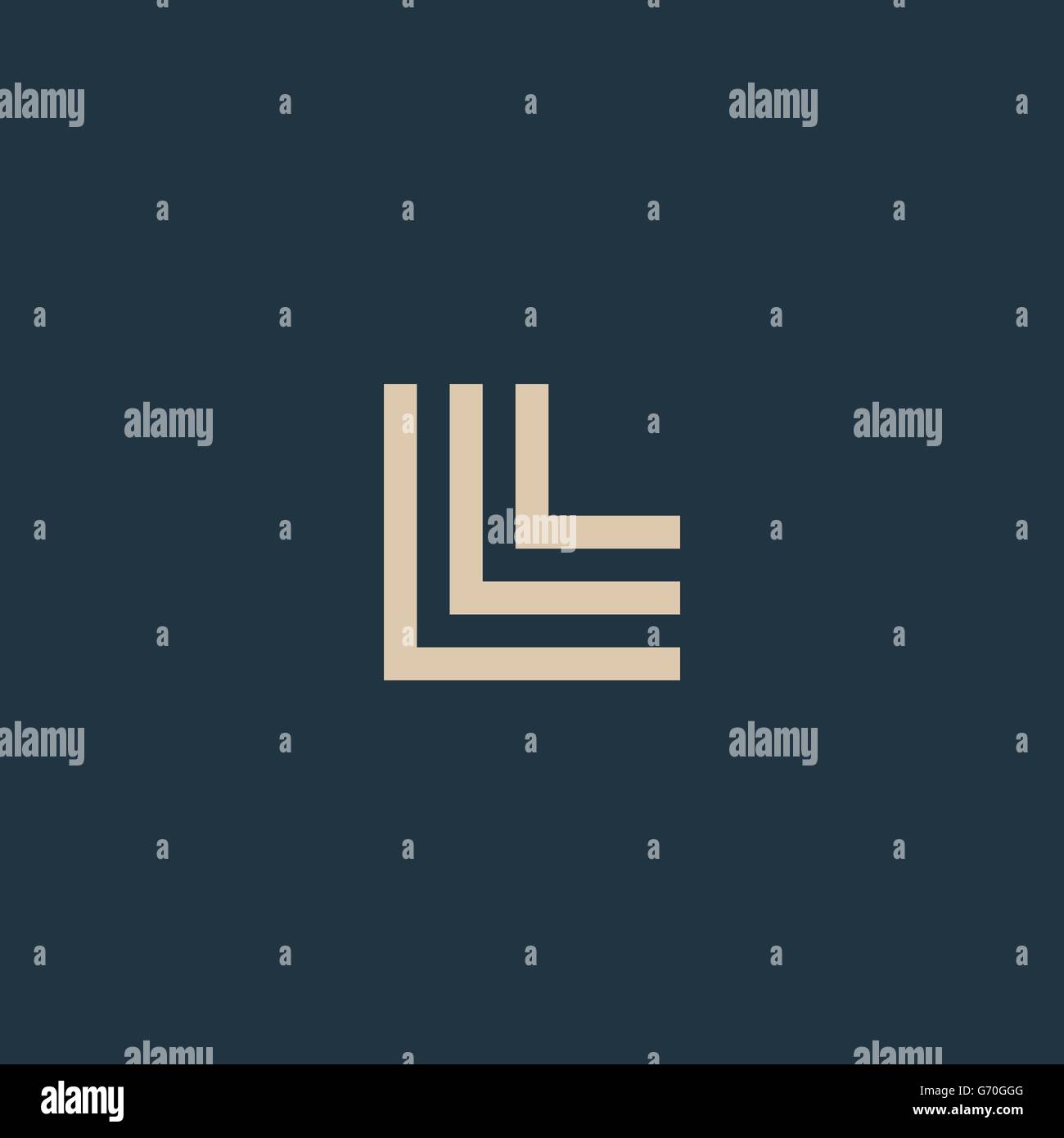 Unusual geometric letter L. Architecture vector logo. Isolated monogram ...