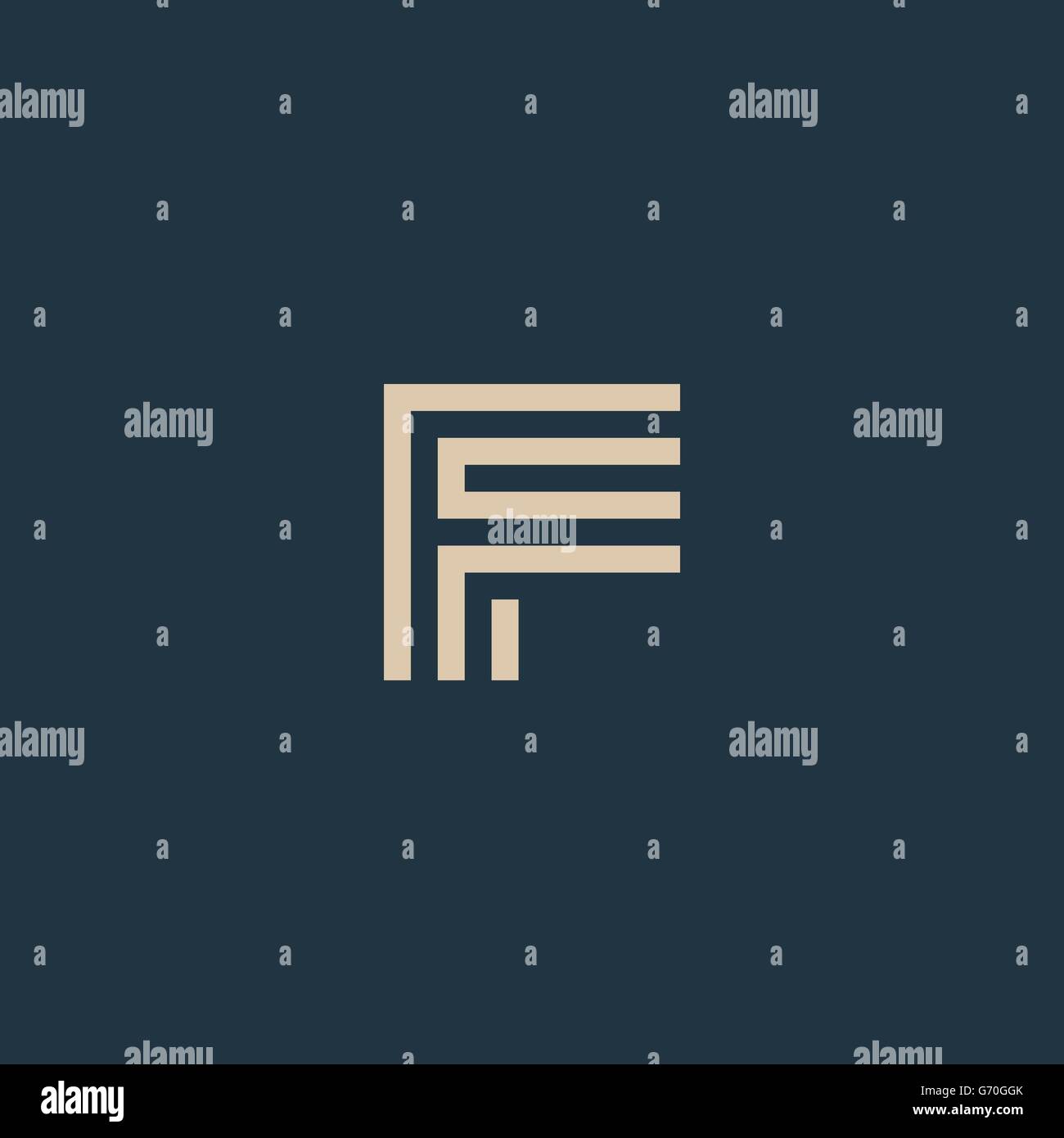 Unusual geometric letter F. Architecture vector logo. Isolated monogram ...