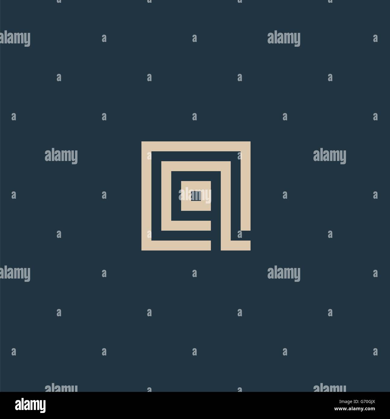 Unusual geometric letter Q. Architecture vector logo. Isolated monogram ...