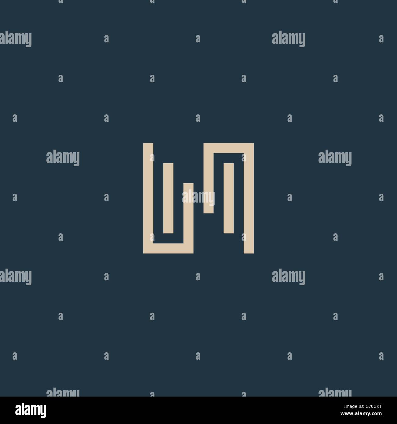 Unusual geometric letter N. Architecture vector logo. Isolated monogram ...