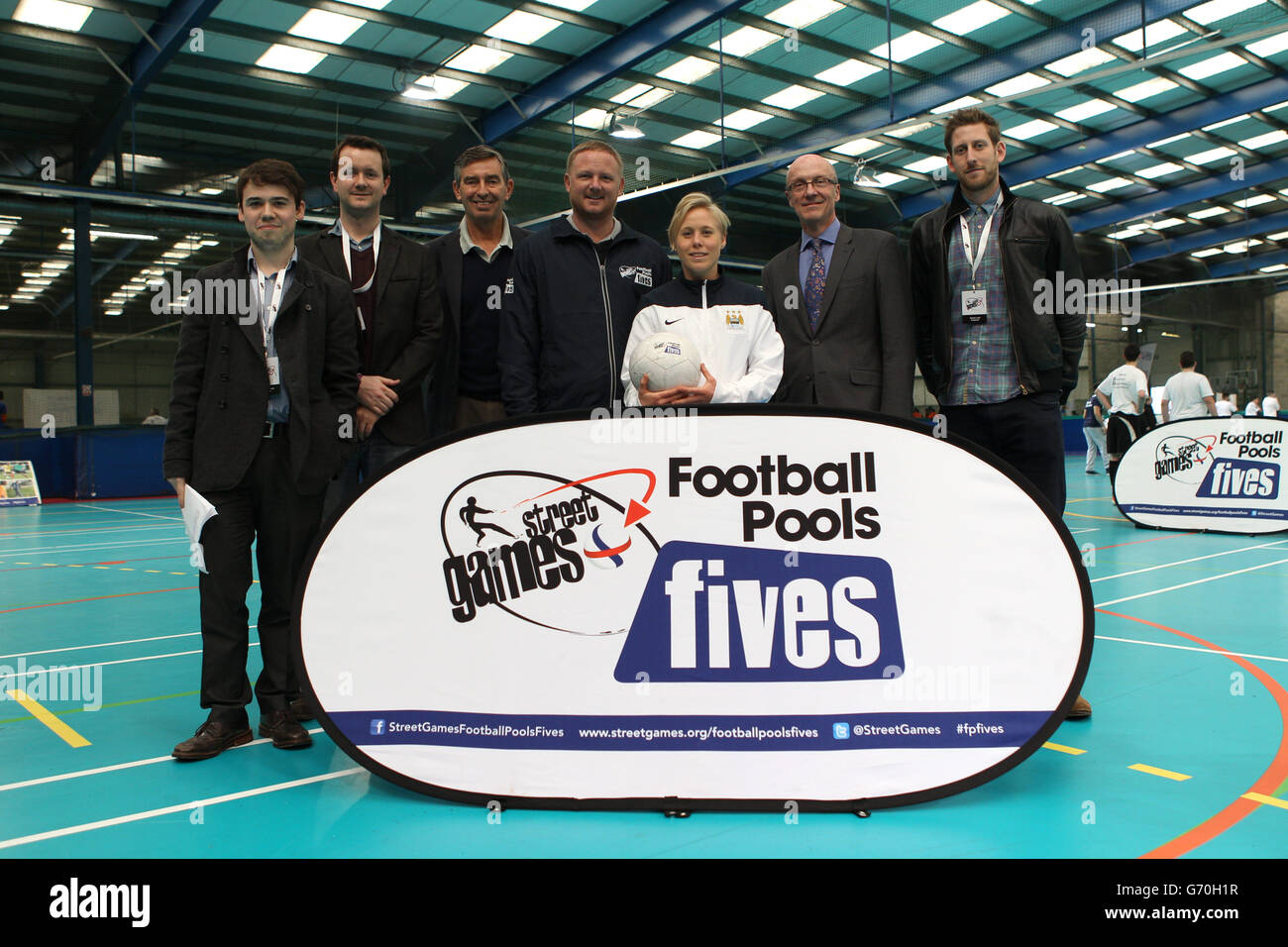 Soccer streetgames football pools fives trafford park hi-res stock ...