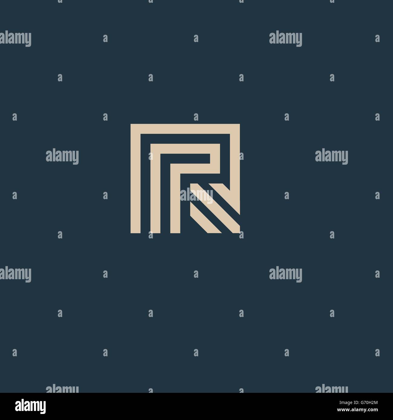 Unusual geometric letter R. Architecture vector logo. Isolated monogram ...