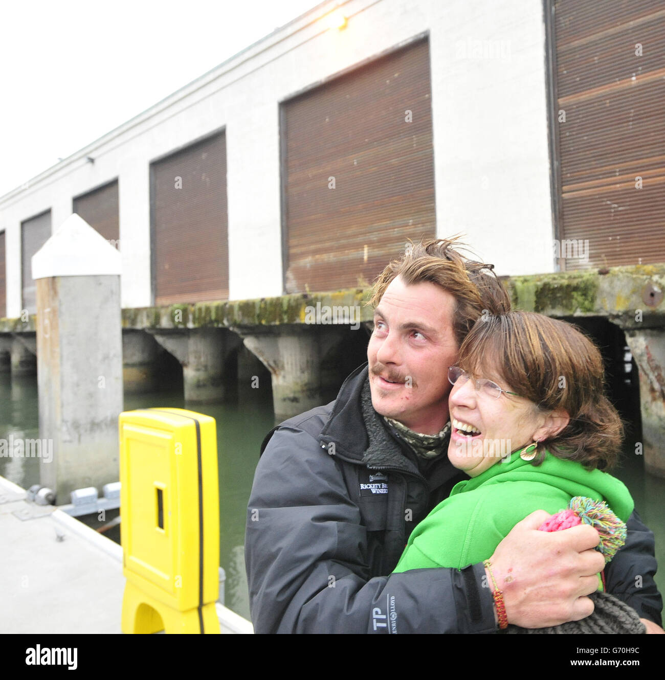 Invest Africa Skipper Rich Gould looks on with his mother shortly after ...