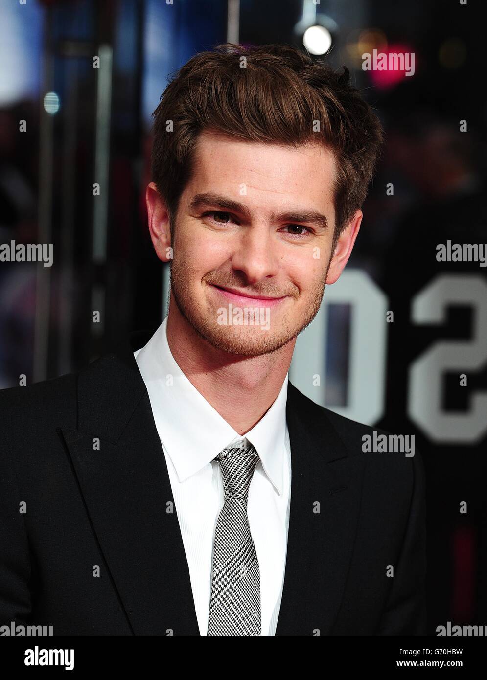Andrew Garfield arriving for the world premiere of the film The Amazing ...